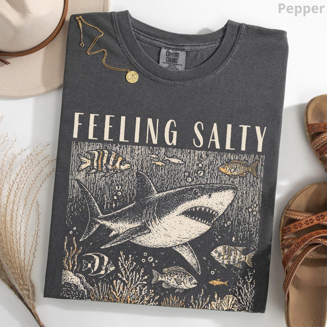 Feeling Salty Shirt, 100% Cotton Comfort Colors® Unisex Retro Summer ...