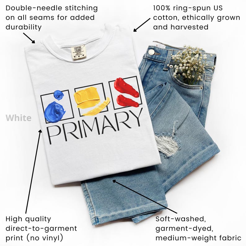 Primary Colors Art Shirt, 100% Cotton Comfort Colors, Gift for Art ...