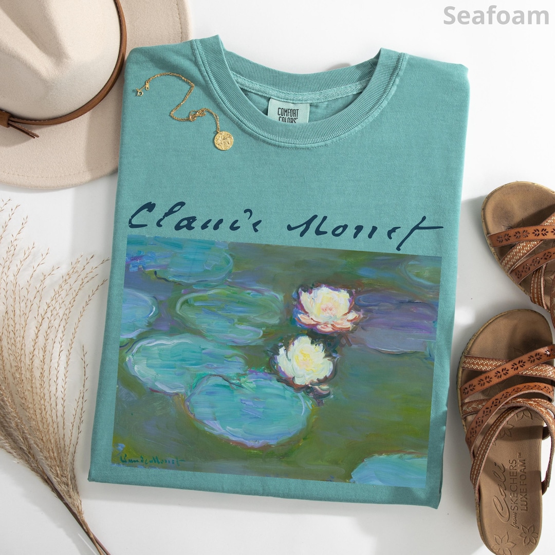 100% Cotton Monet Shirt, Comfort Colors® Claude Monet Water Lilies T ...
