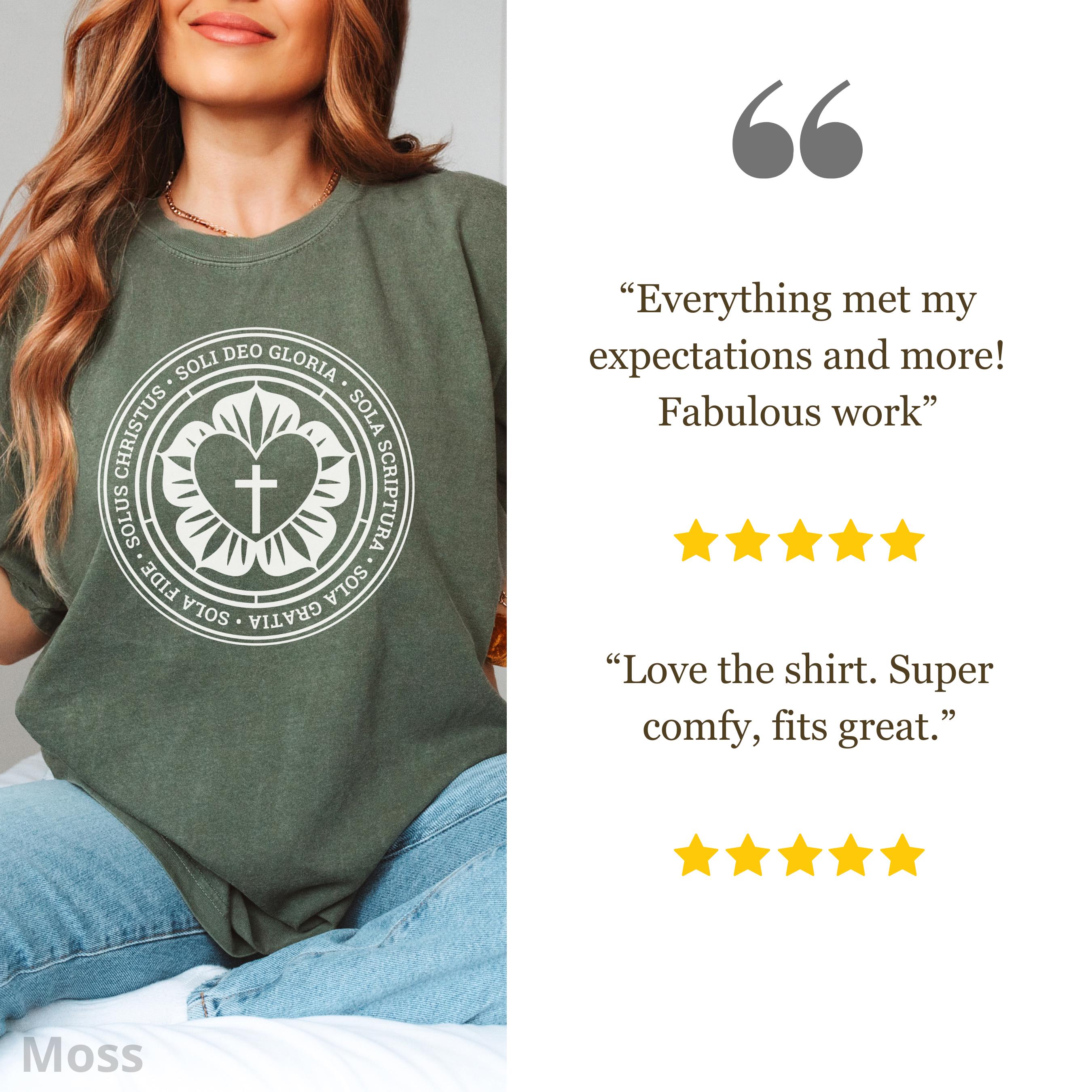 Five Solas Luther Rose Shirt, 100% Cotton Unisex Comfort Colors T-shirt ...