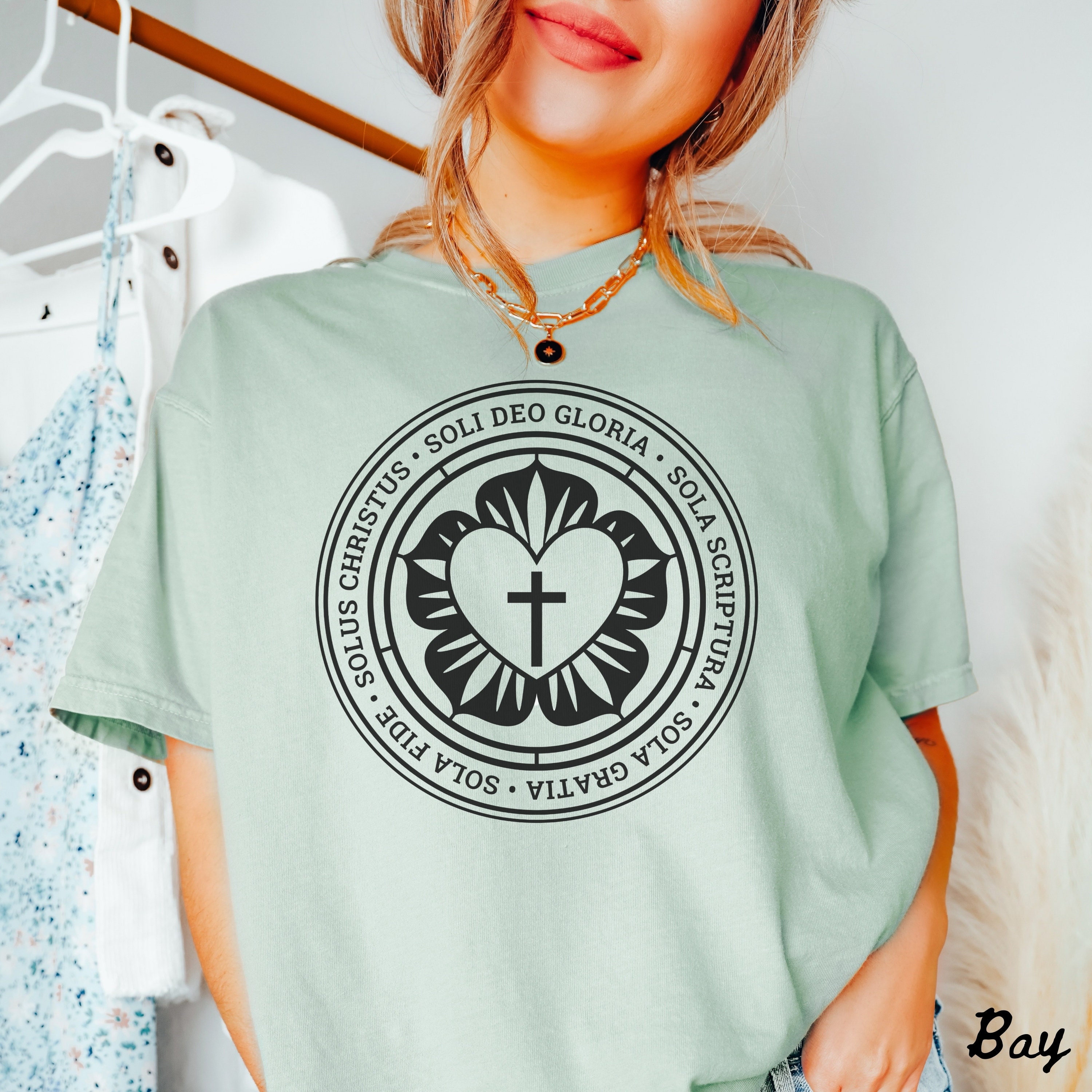 Five Solas Luther Rose Shirt, 100% Cotton Unisex Comfort Colors T-shirt ...