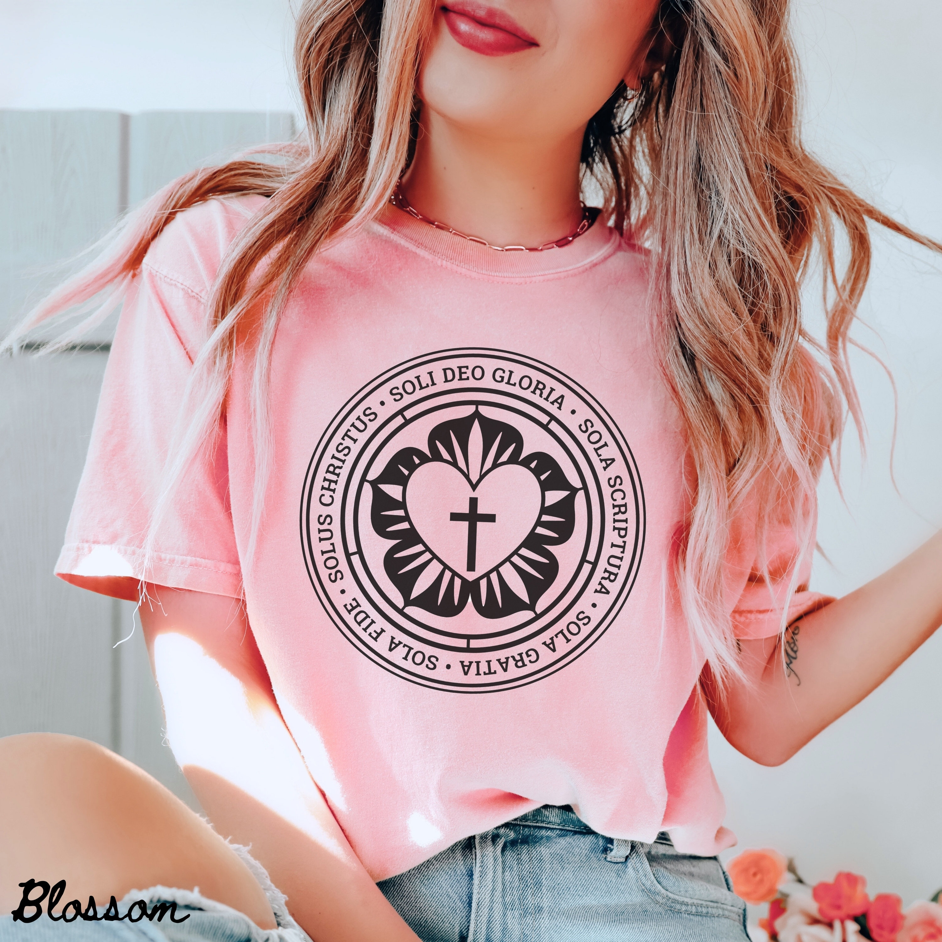 Five Solas Luther Rose Shirt, 100% Cotton Unisex Comfort Colors T-shirt ...