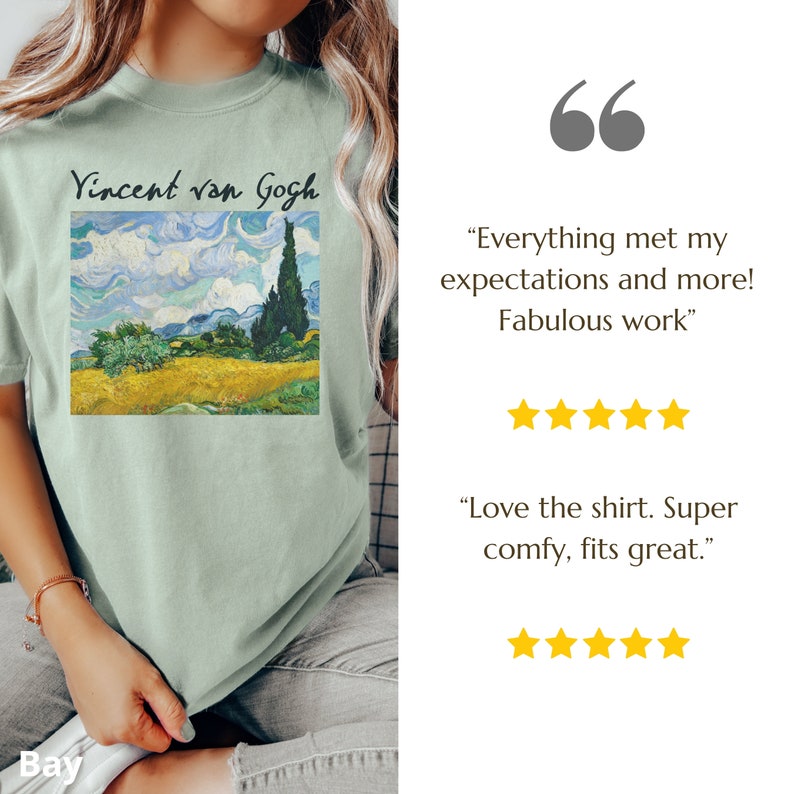 Van Gogh T-shirt: 100% Cotton Comfort Colors® Vintage Art Aesthetic Tee ...