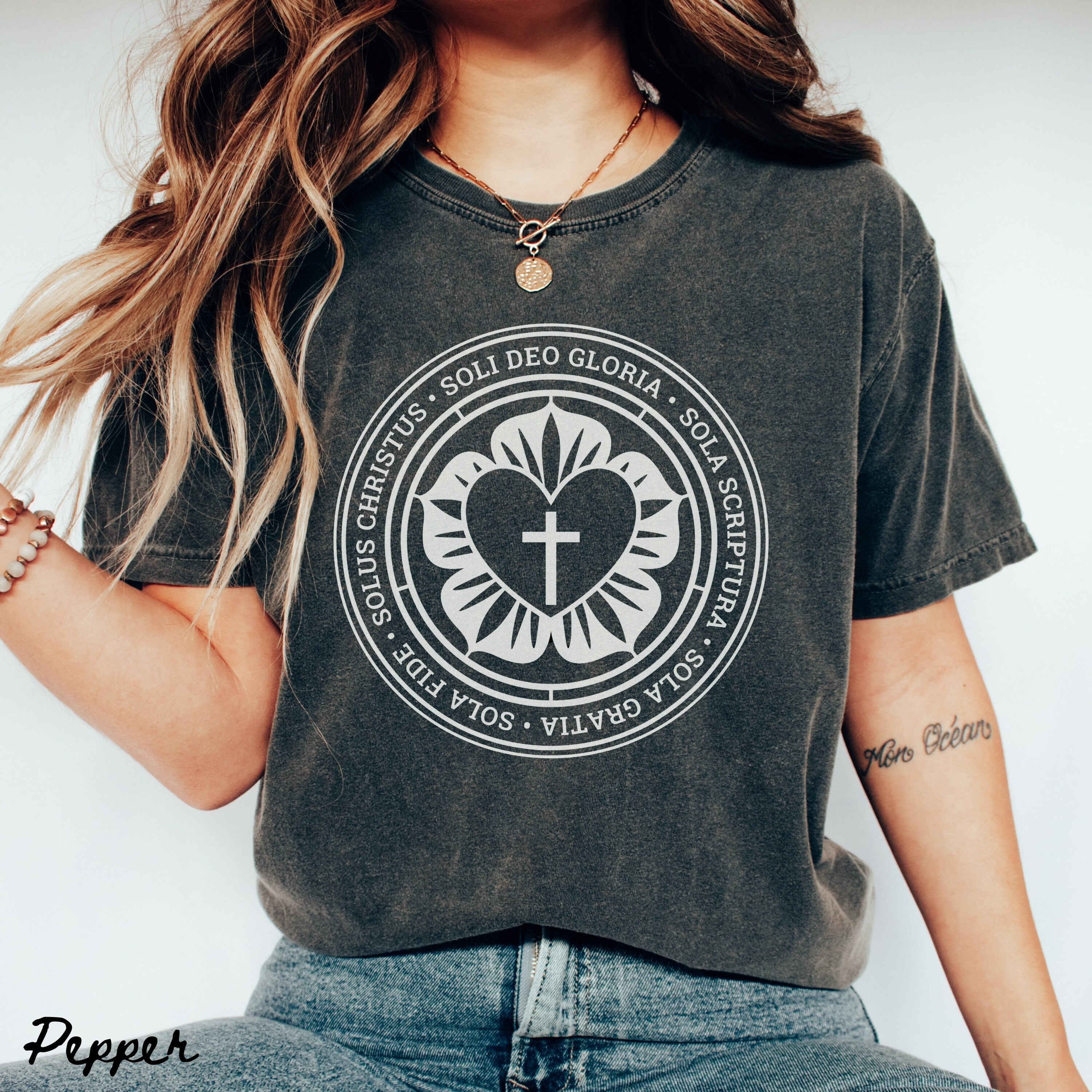 Five Solas Luther Rose Shirt, 100% Cotton Unisex Comfort Colors T-shirt ...