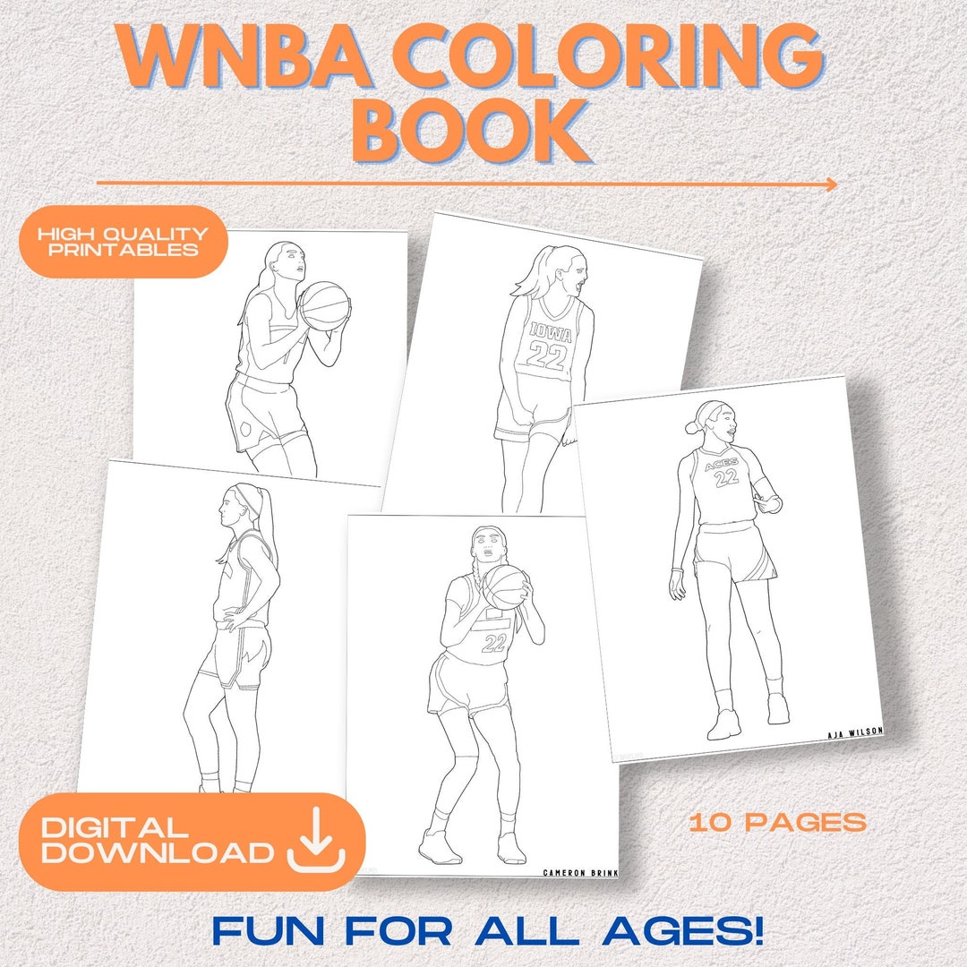 WNBA Player Coloring Book: 10 Printable Pages (digital Download) - Etsy