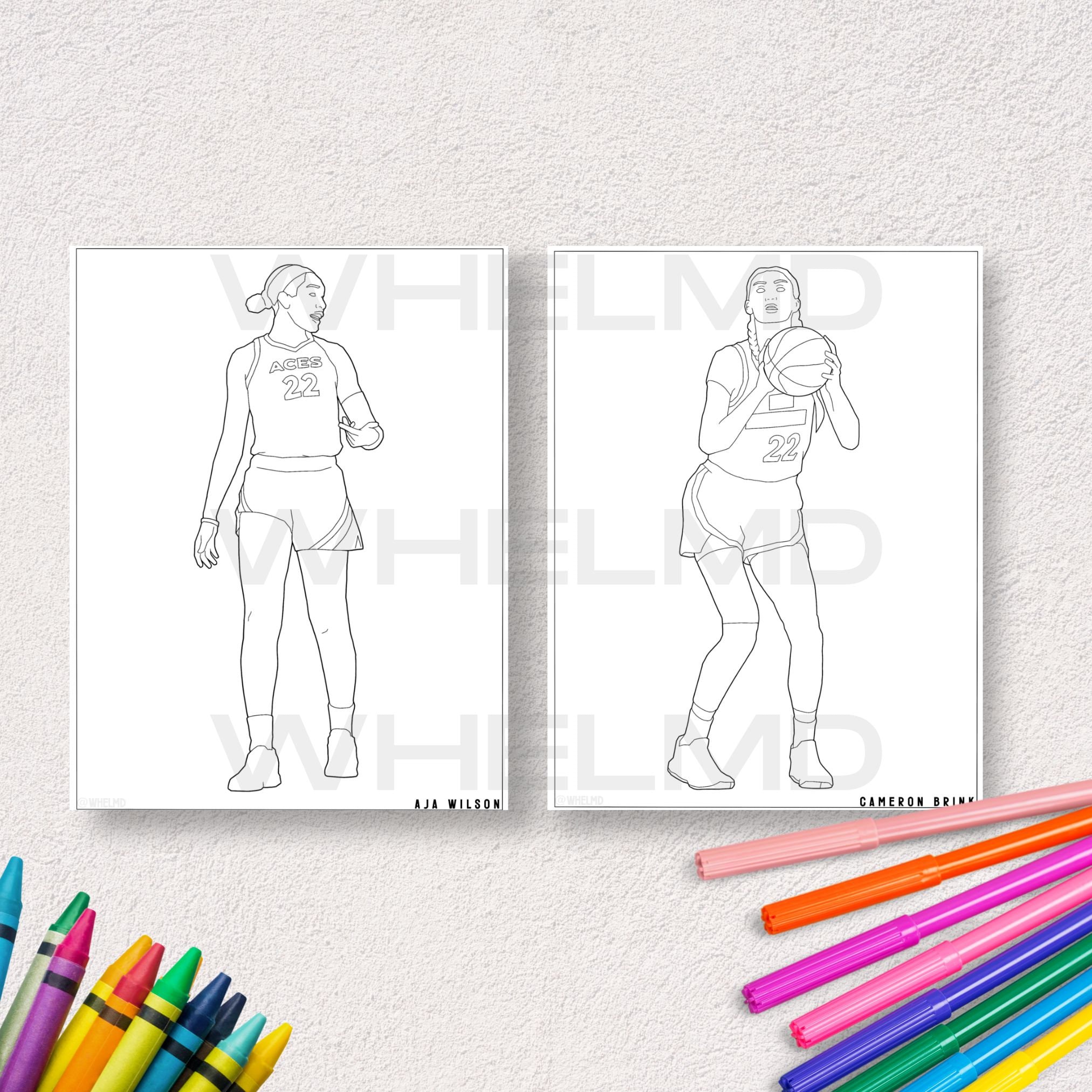 WNBA Player Coloring Book: 10 Printable Pages (digital Download) - Etsy