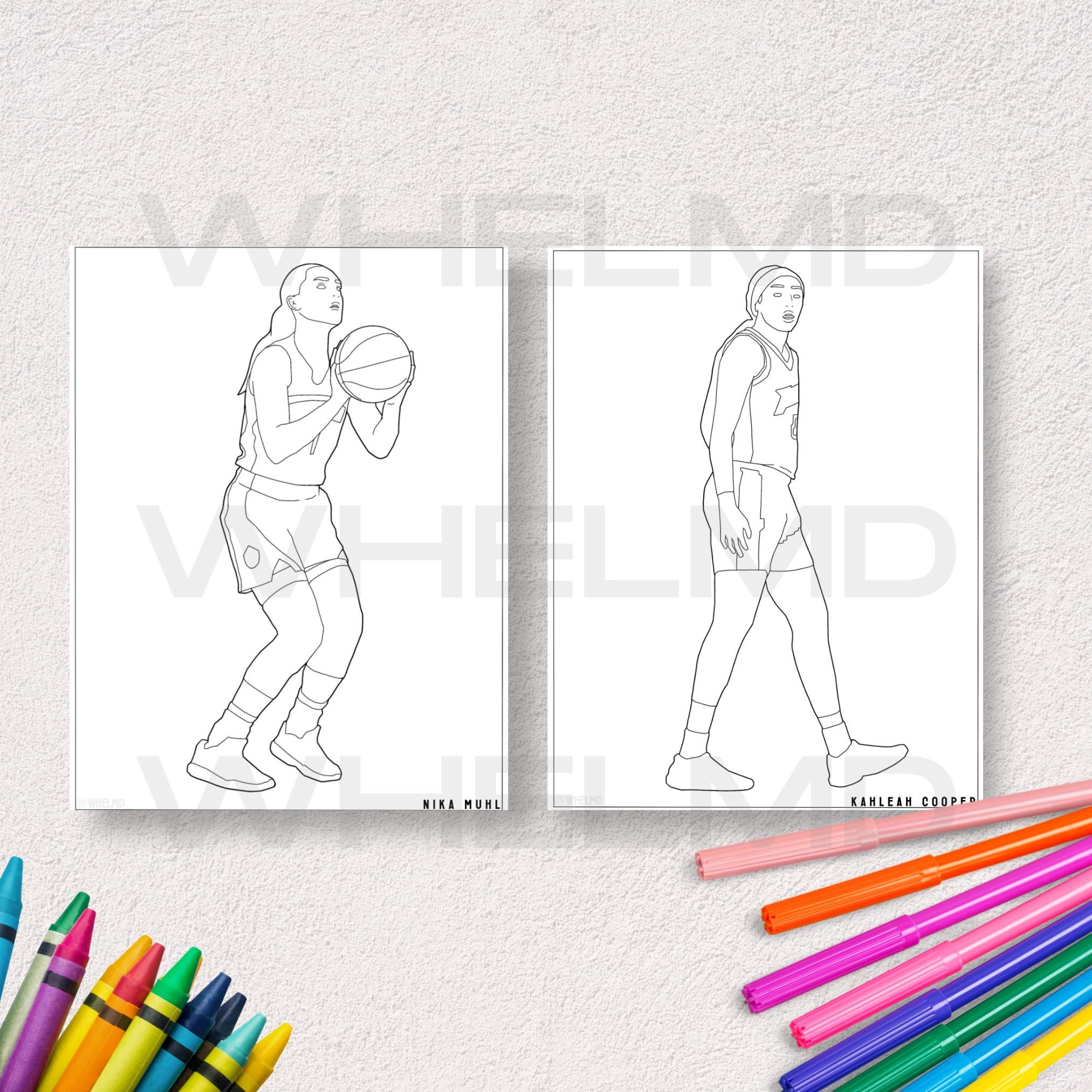 WNBA Player Coloring Book: 10 Printable Pages (digital Download) - Etsy