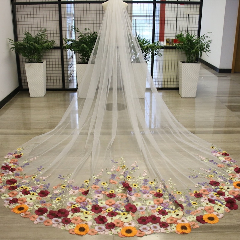 Embroidered Veil - Etsy