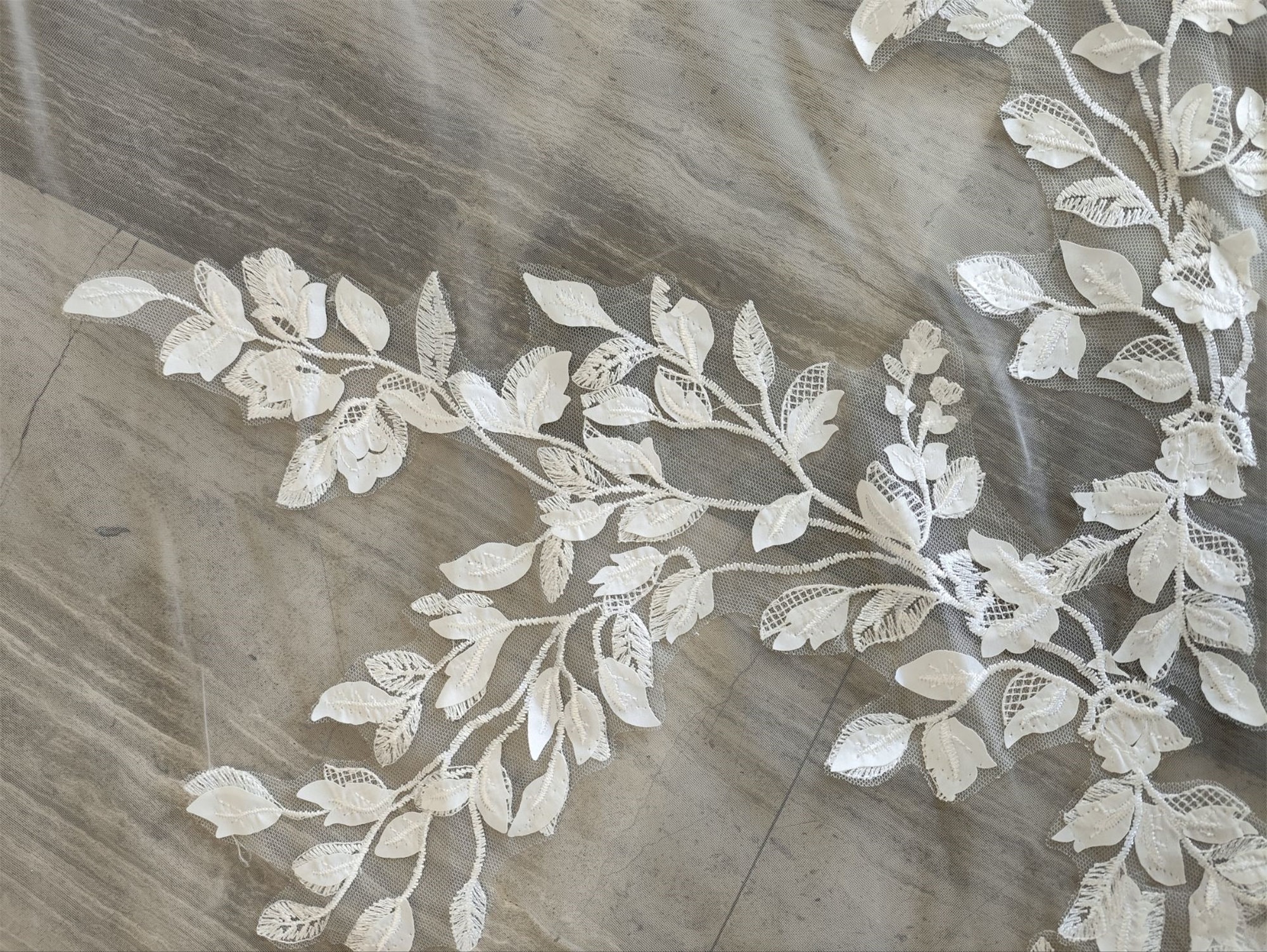 Classical Leaves Lace Applique Bridal Veil Long Flower Lace - Etsy UK