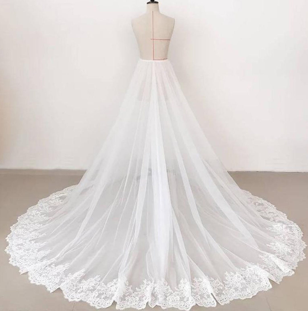 Romantic Two Layers Bridal Train Romantic Tulle Train Ivory/white Train ...