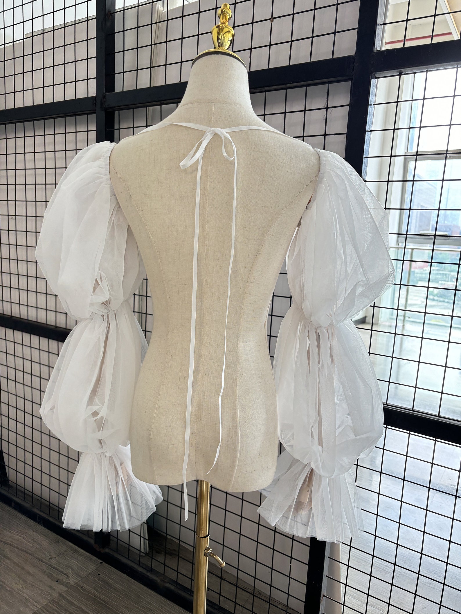 Detachable Long Sleeves/ Tulle Wedding Sleeves/ Puffed Wedding Sleeve ...