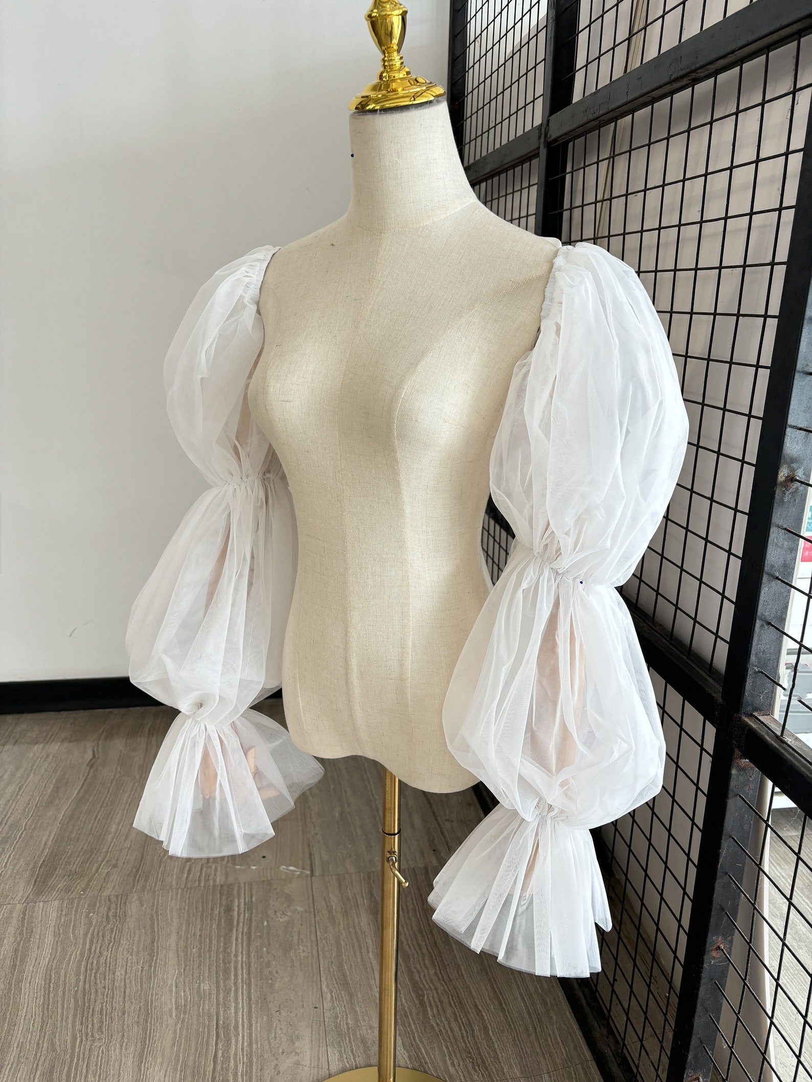 Detachable Long Sleeves/ Tulle Wedding Sleeves/ Puffed Wedding Sleeve ...