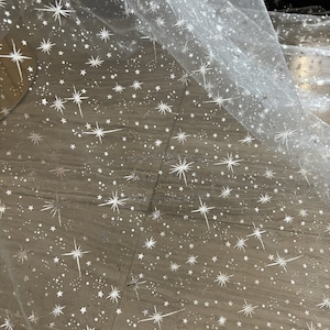 Sparkly Star Glitter Cape Veil/ Shinny Wedding Cape/ Silver Grey Bridal ...