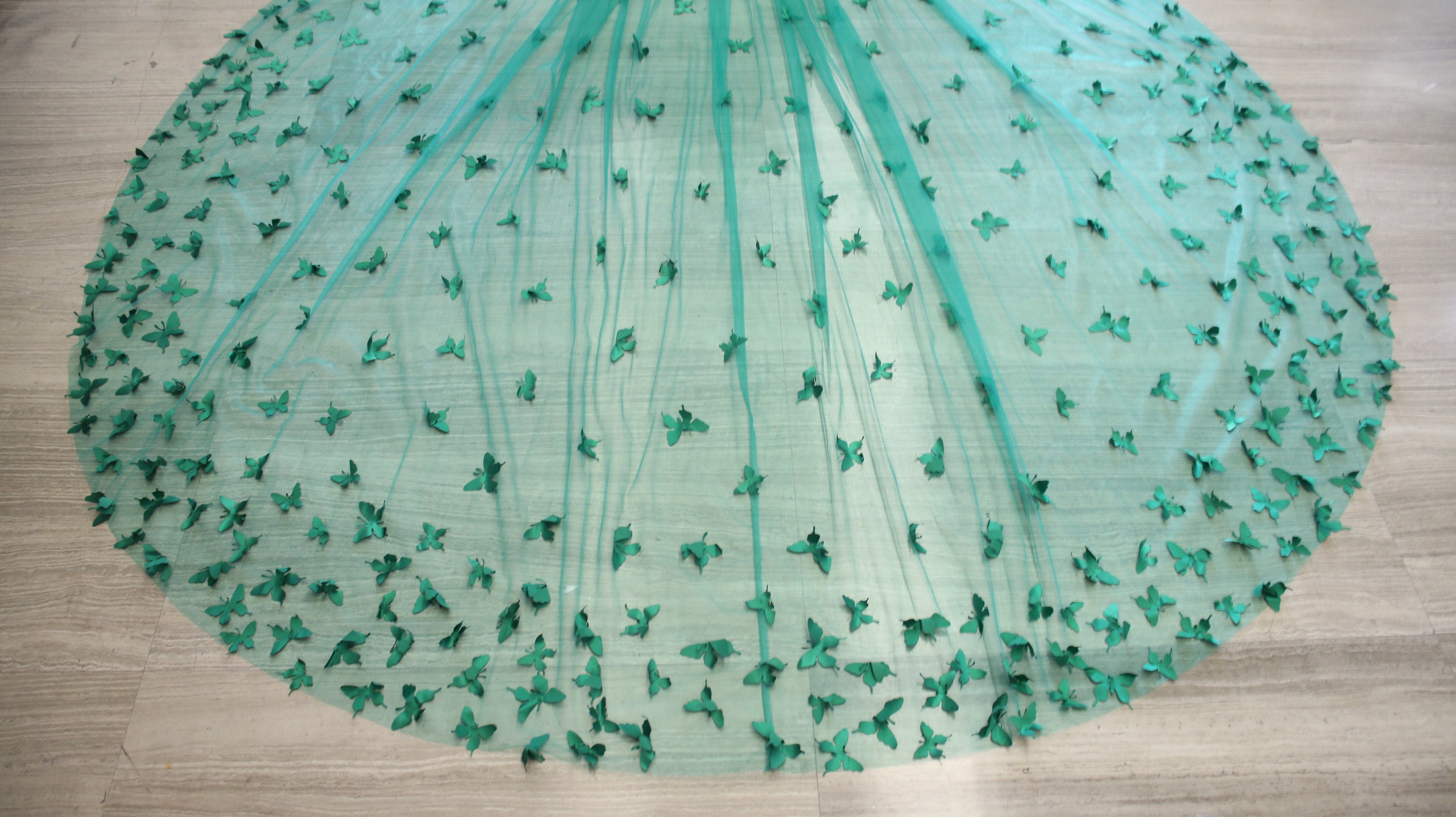 Special Green Butterfly Bridal Veil Wonderful 3D Butterfly Wedding Veil ...