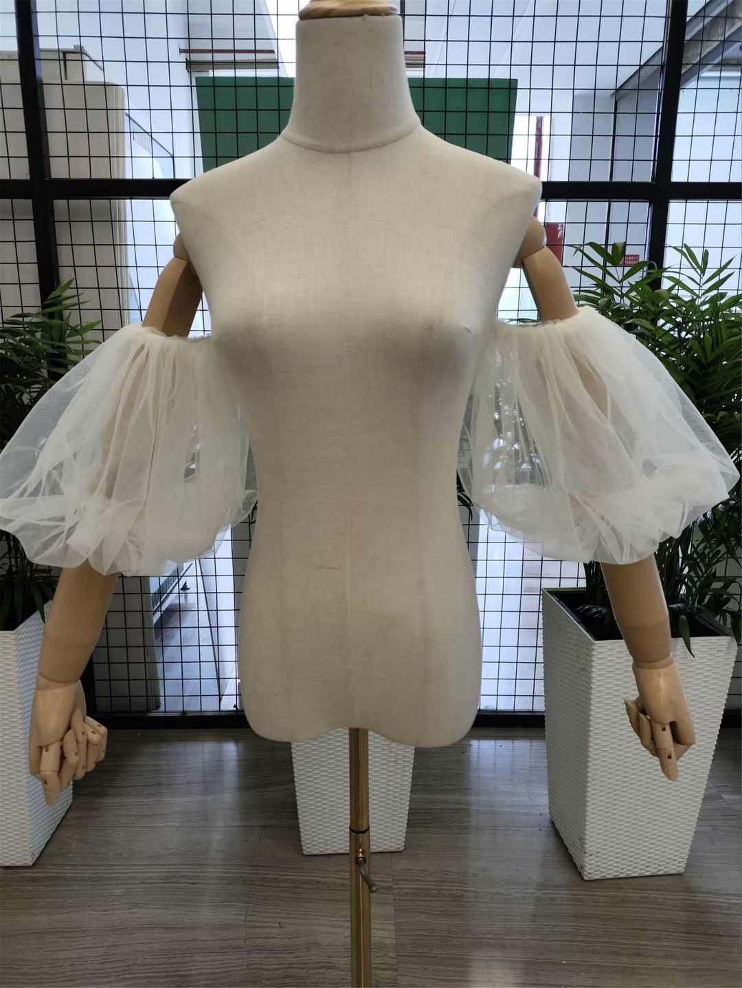 Soft Tulle Sleeve Short Lantern Wedding Sleeves Loose Sleeves Custom ...