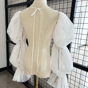 Detachable Long Sleeves/ Tulle Wedding Sleeves/ Puffed Wedding Sleeve ...
