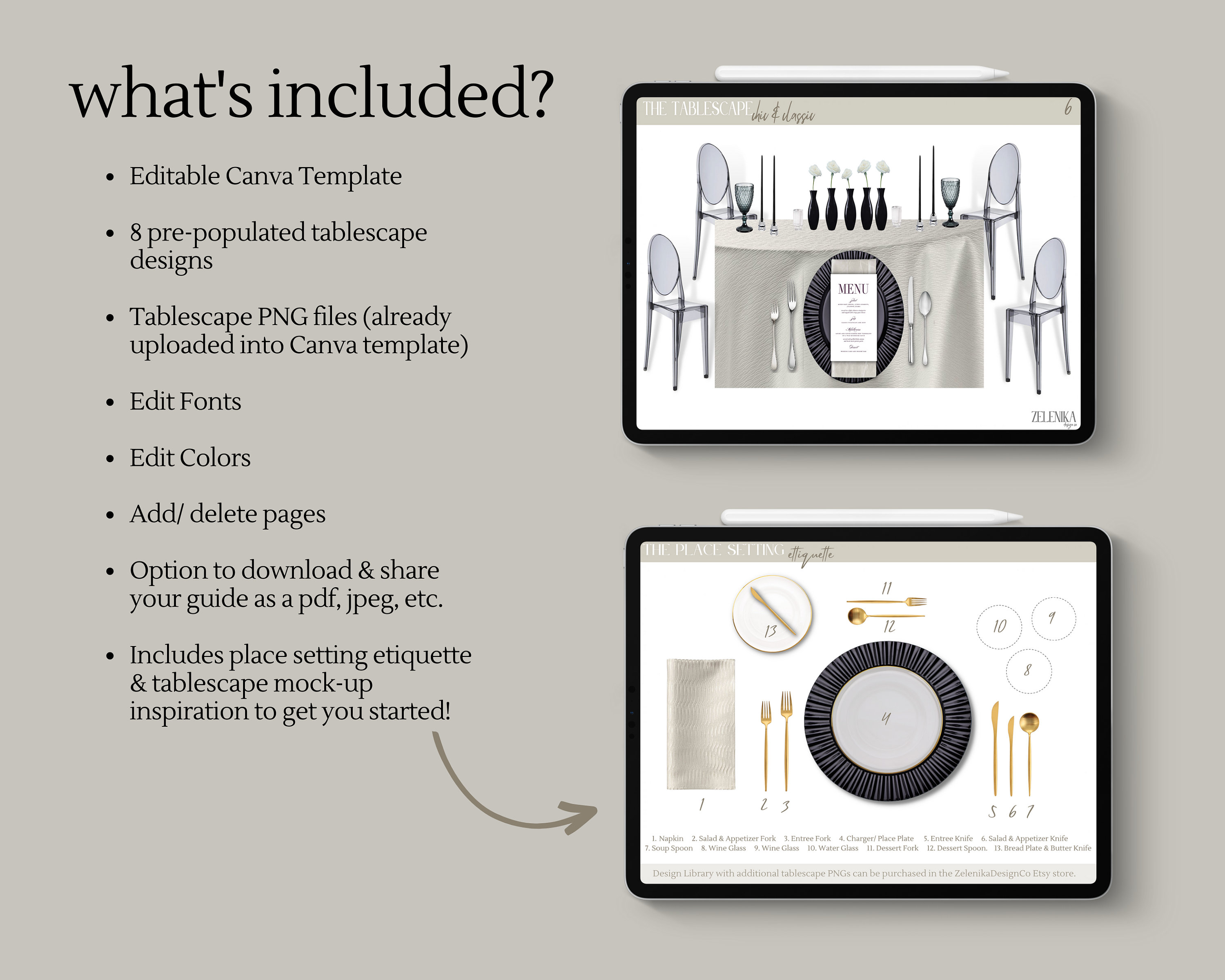 Canva Tablescape Design Digital Mockup Template, Event Place Setting ...