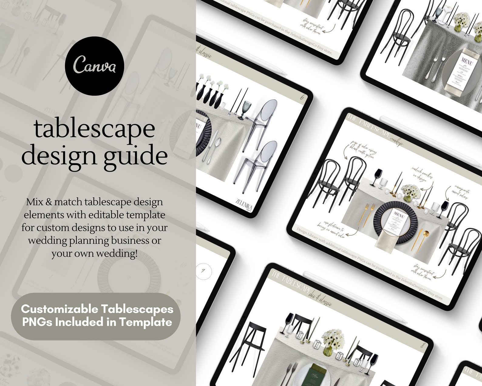 Canva Tablescape Design Digital Mockup Template, Event Place Setting ...