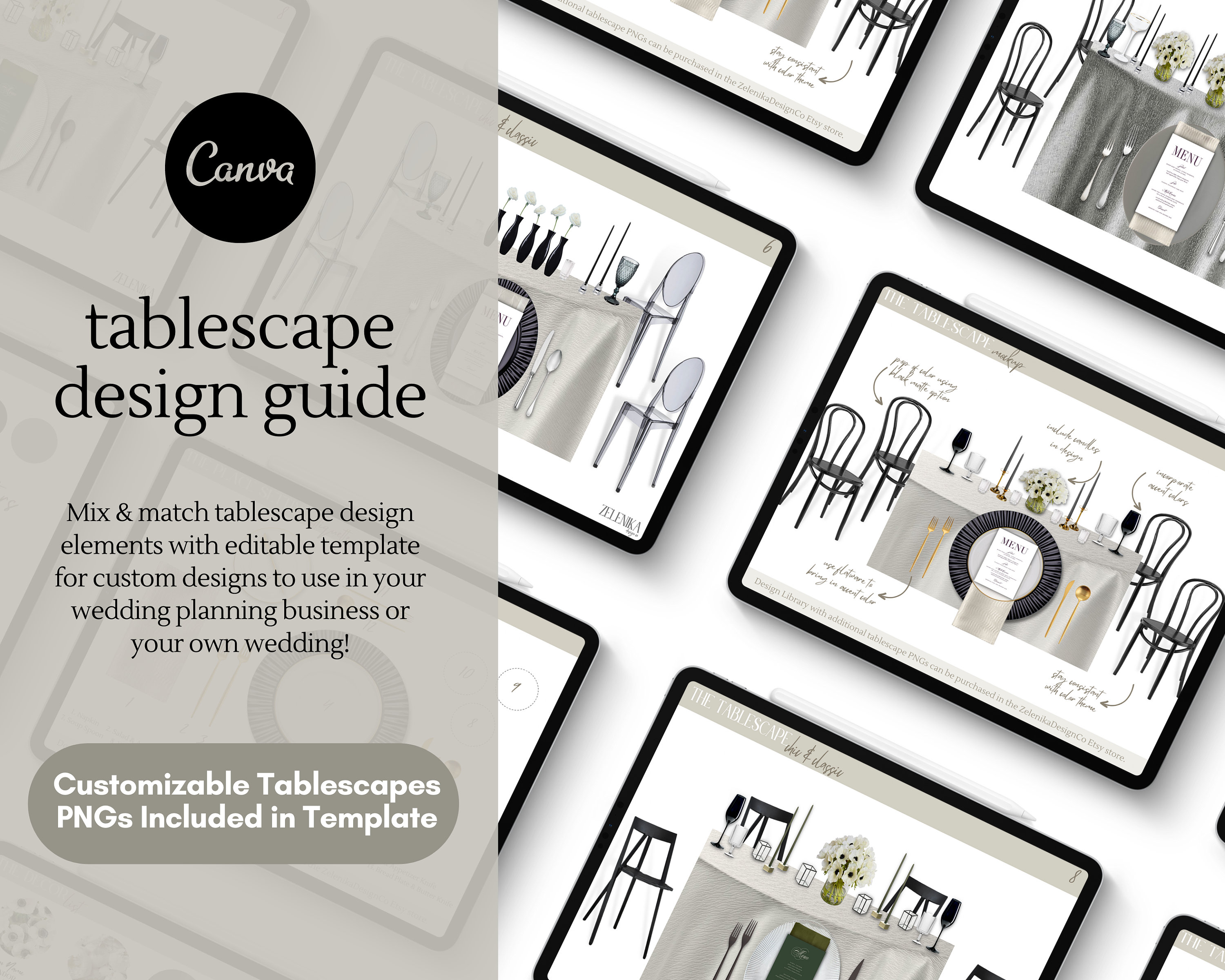 Canva Tablescape Design Digital Mockup Template, Event Place Setting ...