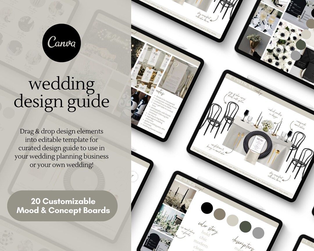 Wedding Design Guide Template, Canva Wedding Design Template, Canva ...
