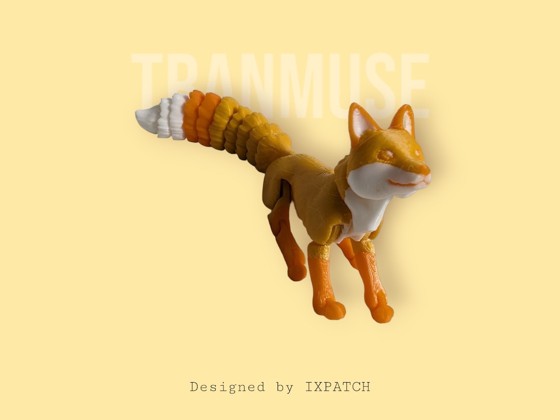 Articulated 3D Printed Flexi Fox Sculpture - Etsy