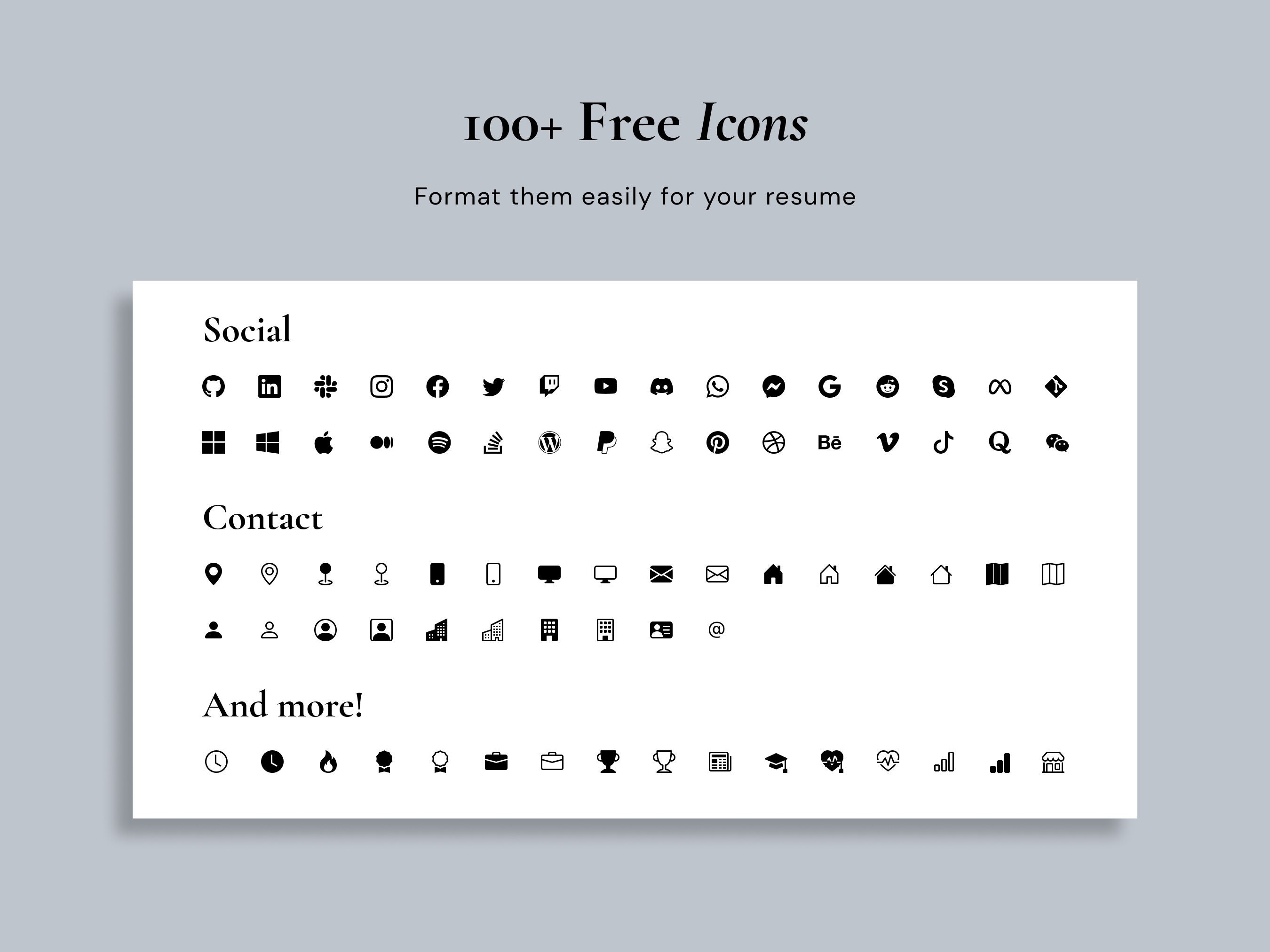 Google Docs Resume Template, Word and Pages Resume, CV Template, Basic ...