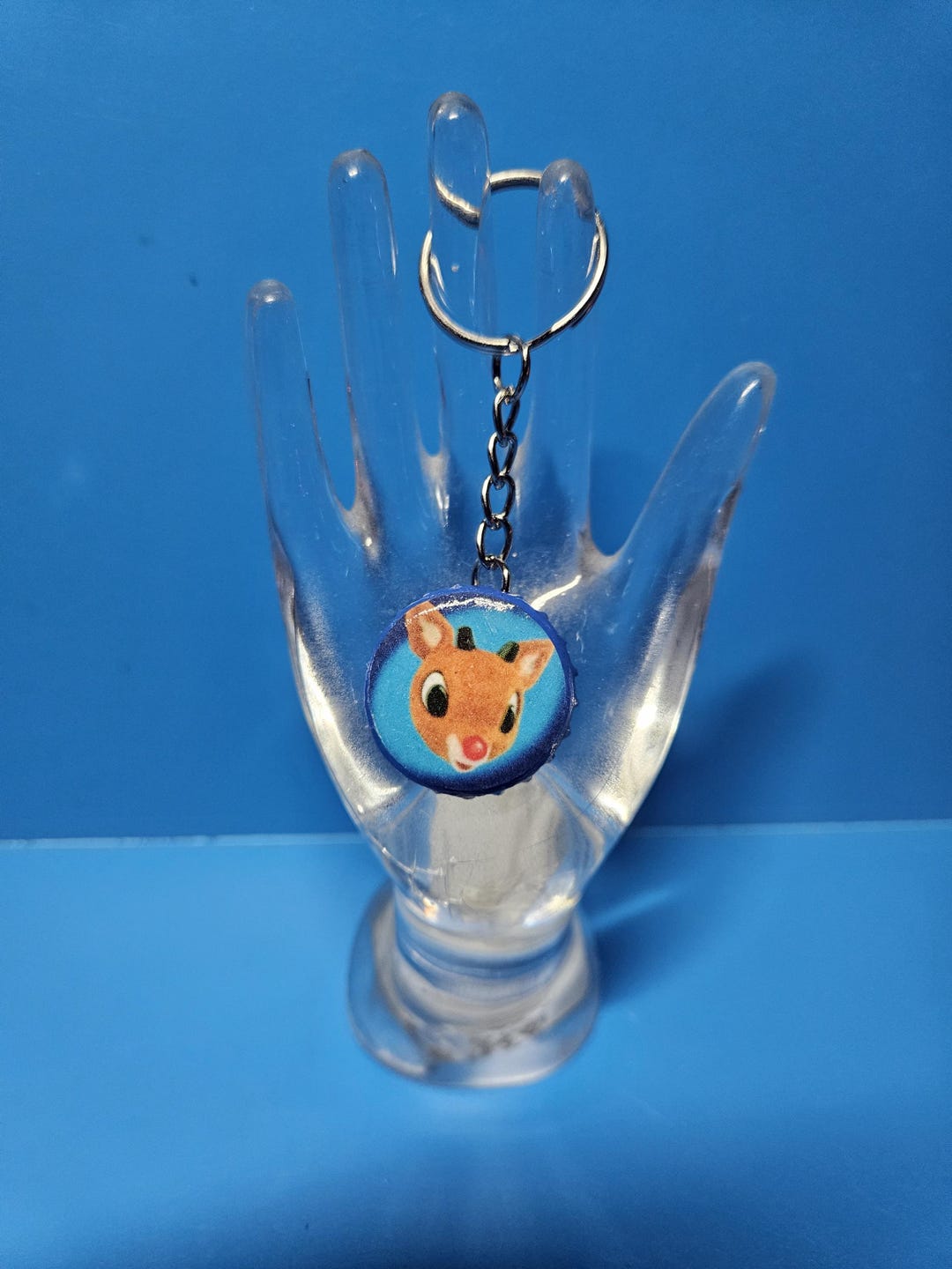 Rudolph the Red Nosed Reindeer Cap Keychain - Etsy