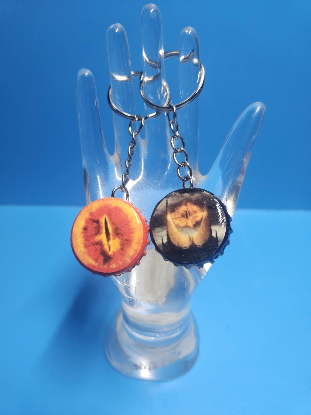 Lord of the Rings Eye of Sauron Cap Keychain Set - Etsy