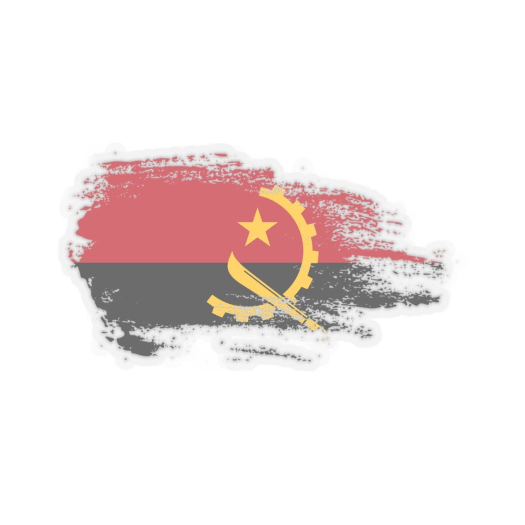 Angola Flag Sticker: Brush Stroke Design, Laptop Decal - Etsy