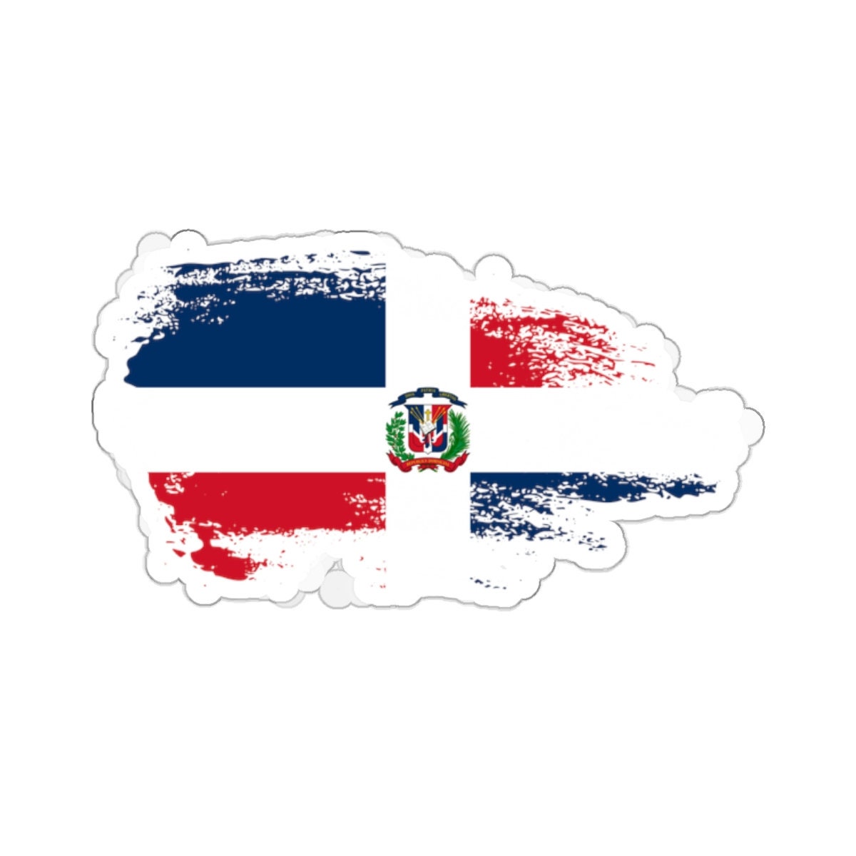 Dominican Republic Flag Sticker: Brush Stroke Vinyl Decal - Etsy