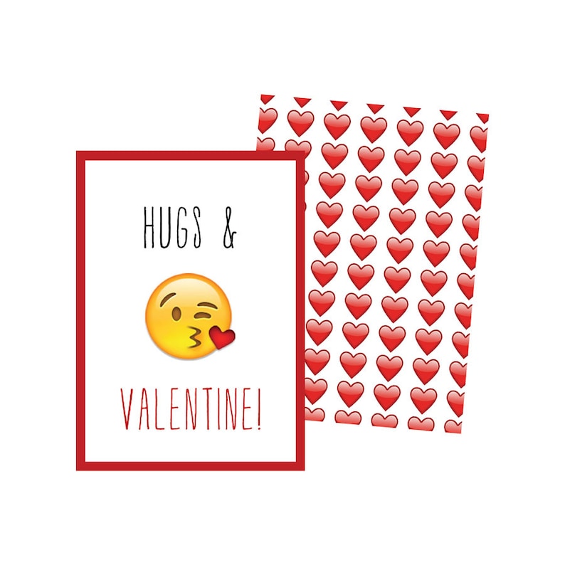 Emoji Valentines | DIY Valentines Instant Download | Emoji Printable ...