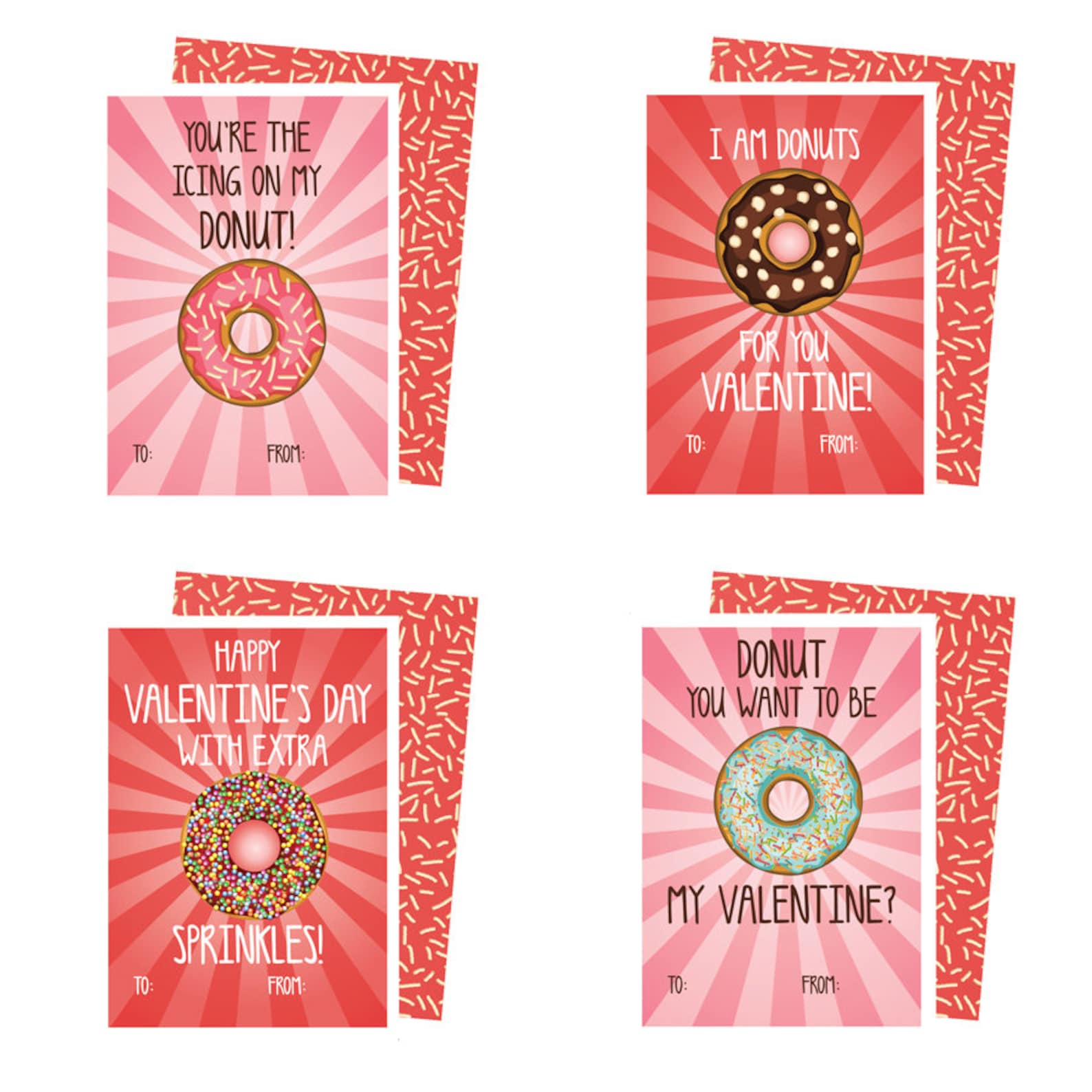 Donut Valentines | DIY Valentines Instant Download | Donut Printable ...
