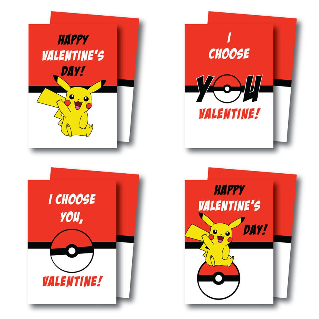 Pokemon Valentines | Printable Cards, DIY (PDF Download) - Etsy