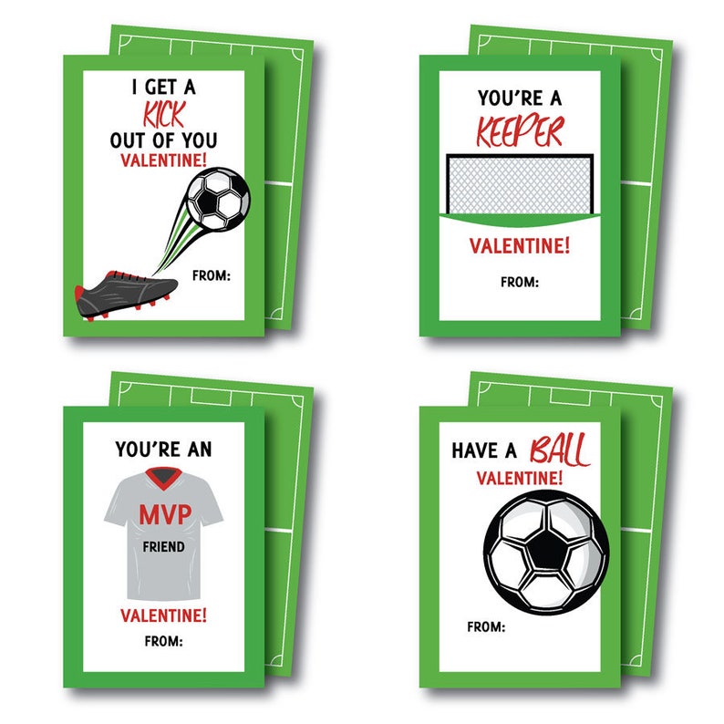 Soccer Valentines | DIY Valentines Instant Download | Soccer Printable ...