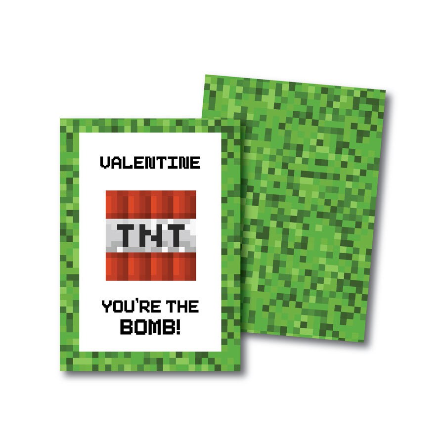 Minecraft Valentines | DIY Valentines Instant Download | Minecraft ...