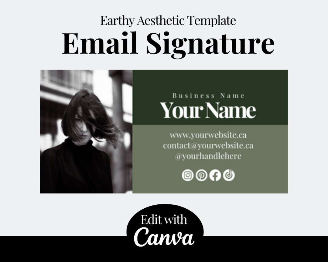Earthy Email Signature Template: Small Business Branding (canva) - Etsy