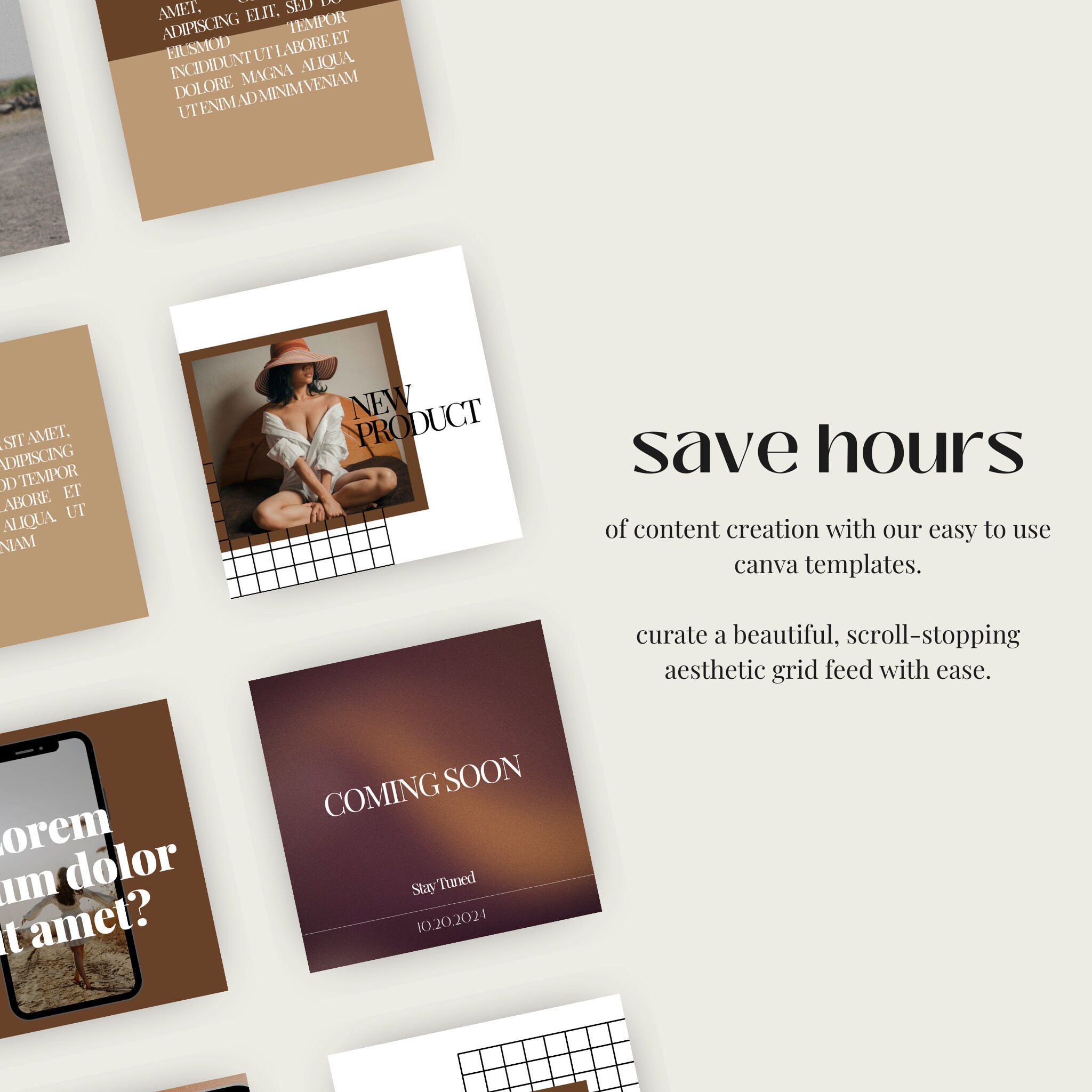 Canva Instagram Template Brown and Neutral Instagram Post Templates ...