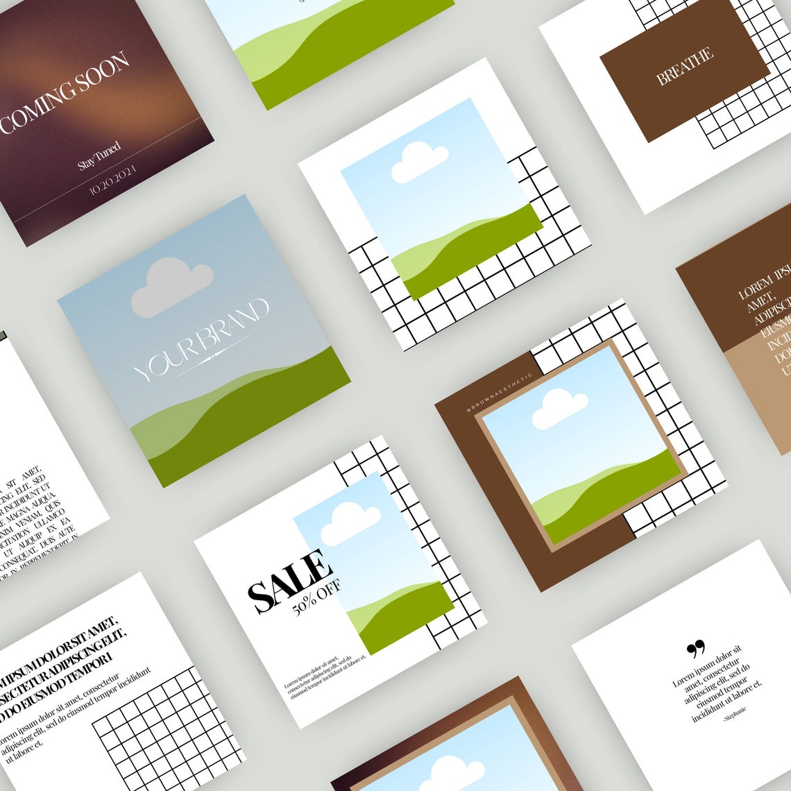 Canva Instagram Template Brown and Neutral Instagram Post Templates ...