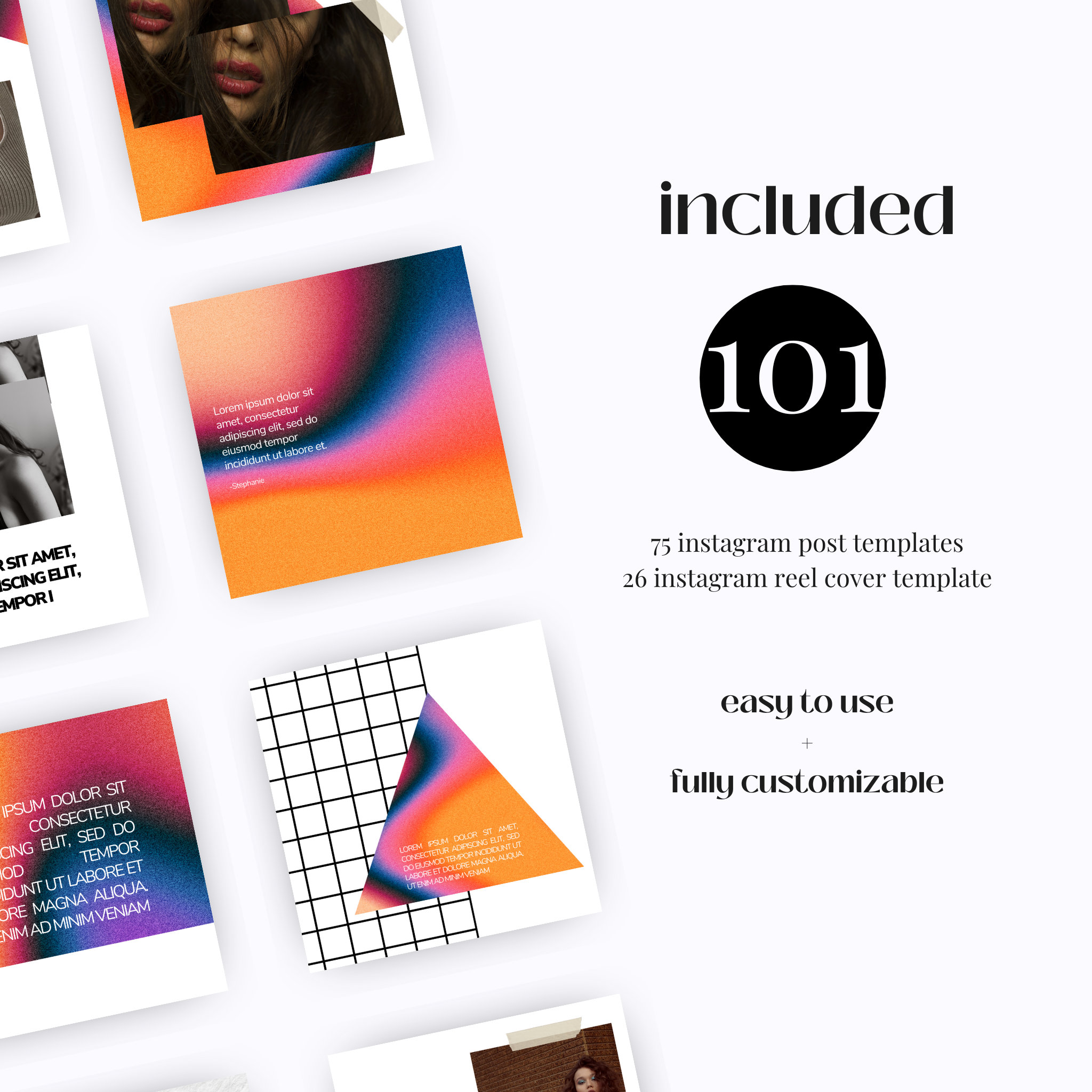 Canva Instagram Template | Gradient Instagram Post Templates | Social ...