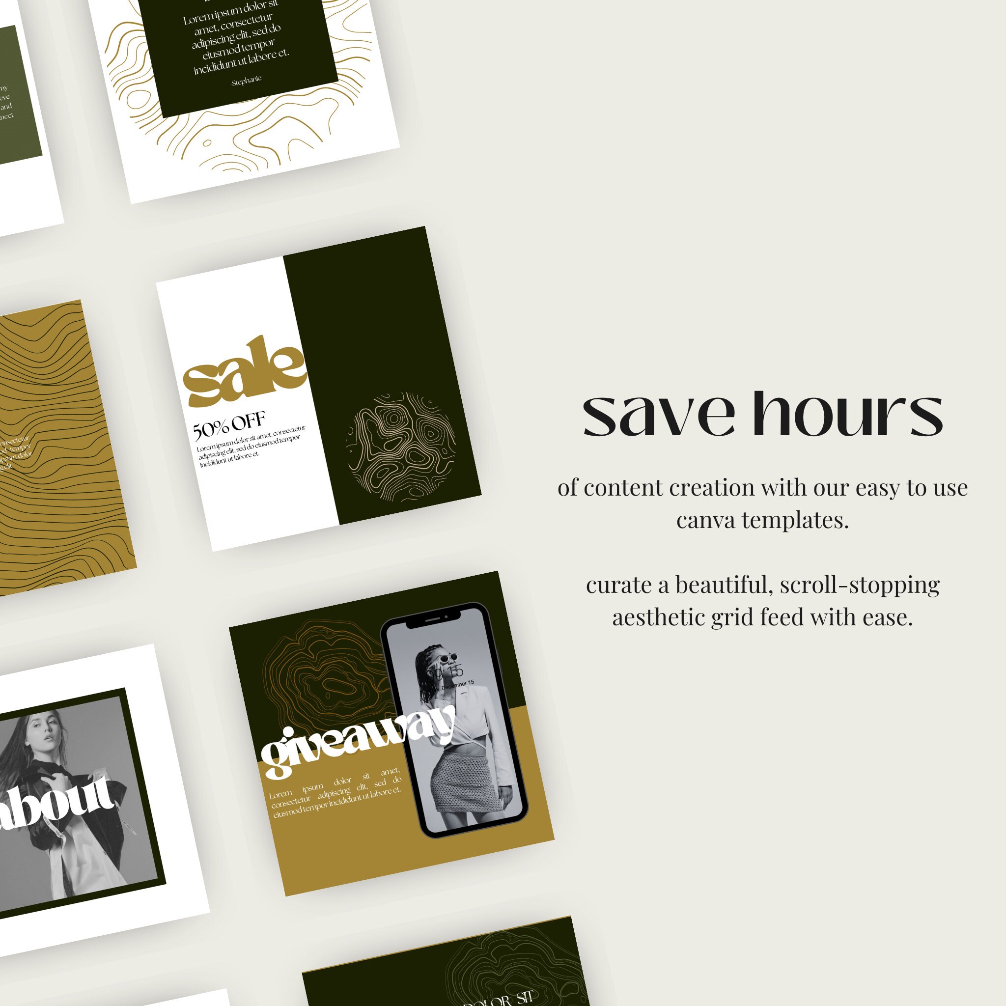 Canva Instagram Template | Green and Earthy Instagram Post Templates ...