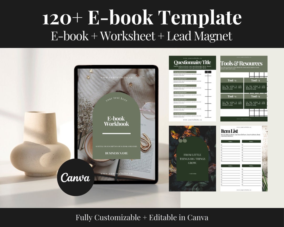 Earthy Ebook Template: Lead Magnet & Workbook, 120+ Canva Pages - Etsy