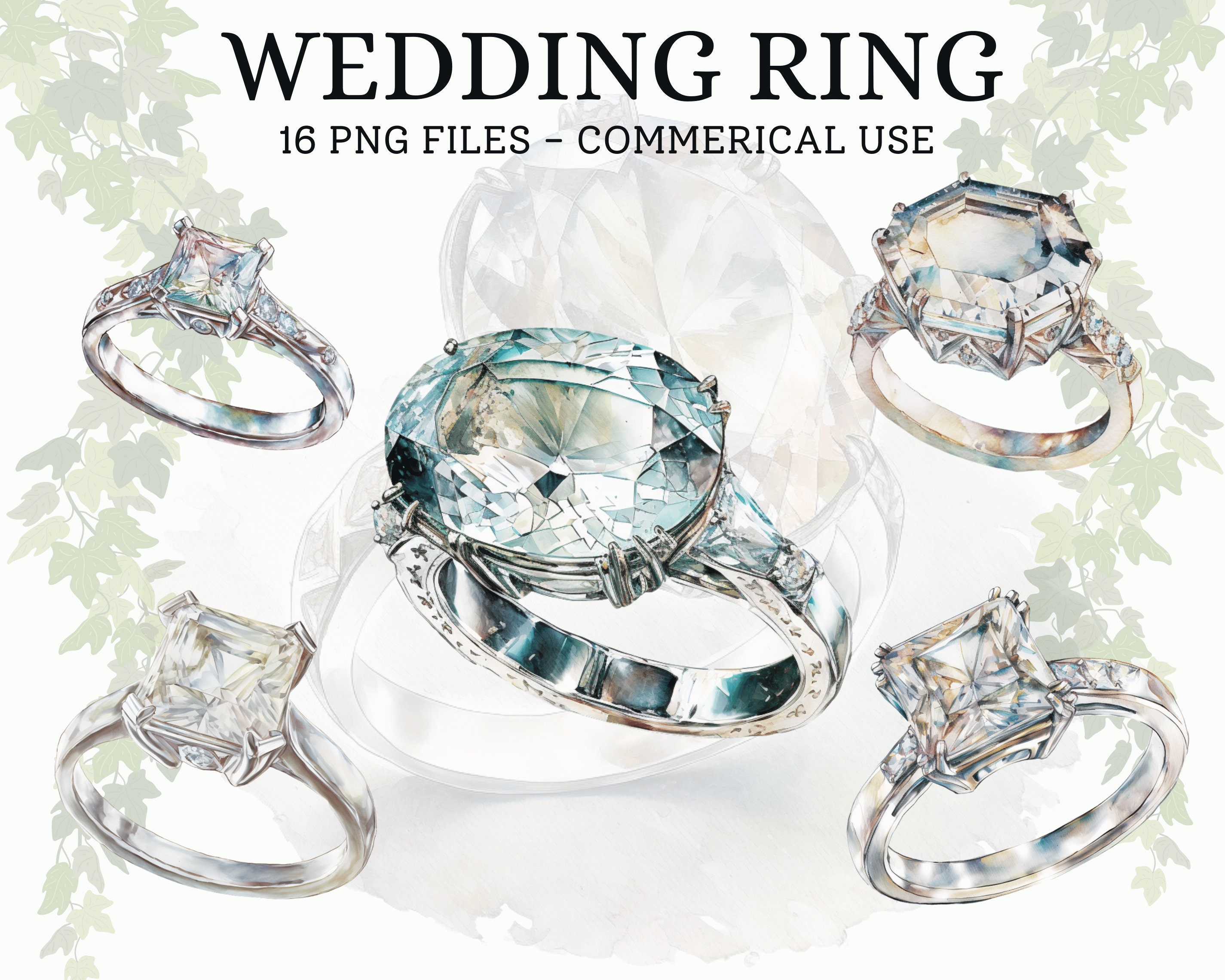Wedding Ring Clipart 16 Transparent Pngs Sublimation - Etsy