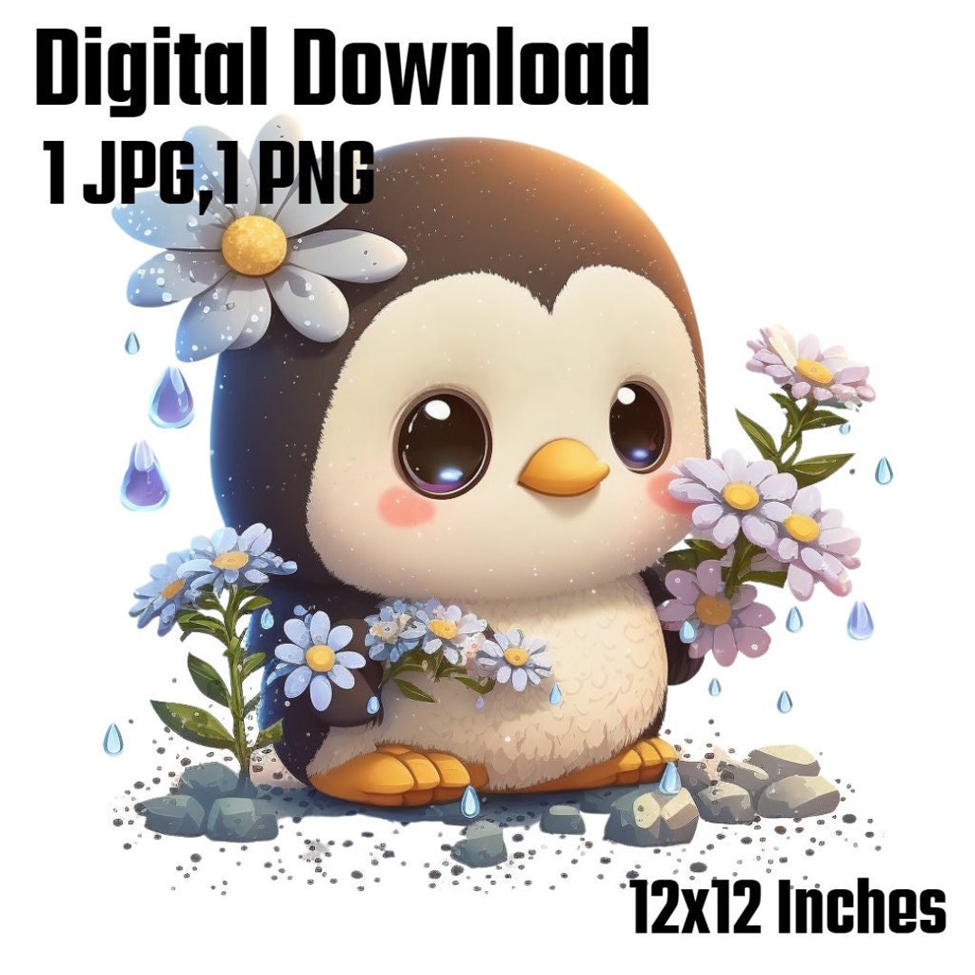 Penguin Clipart Cute Penguin Clipart Sea Creature Digital Files Ocean ...