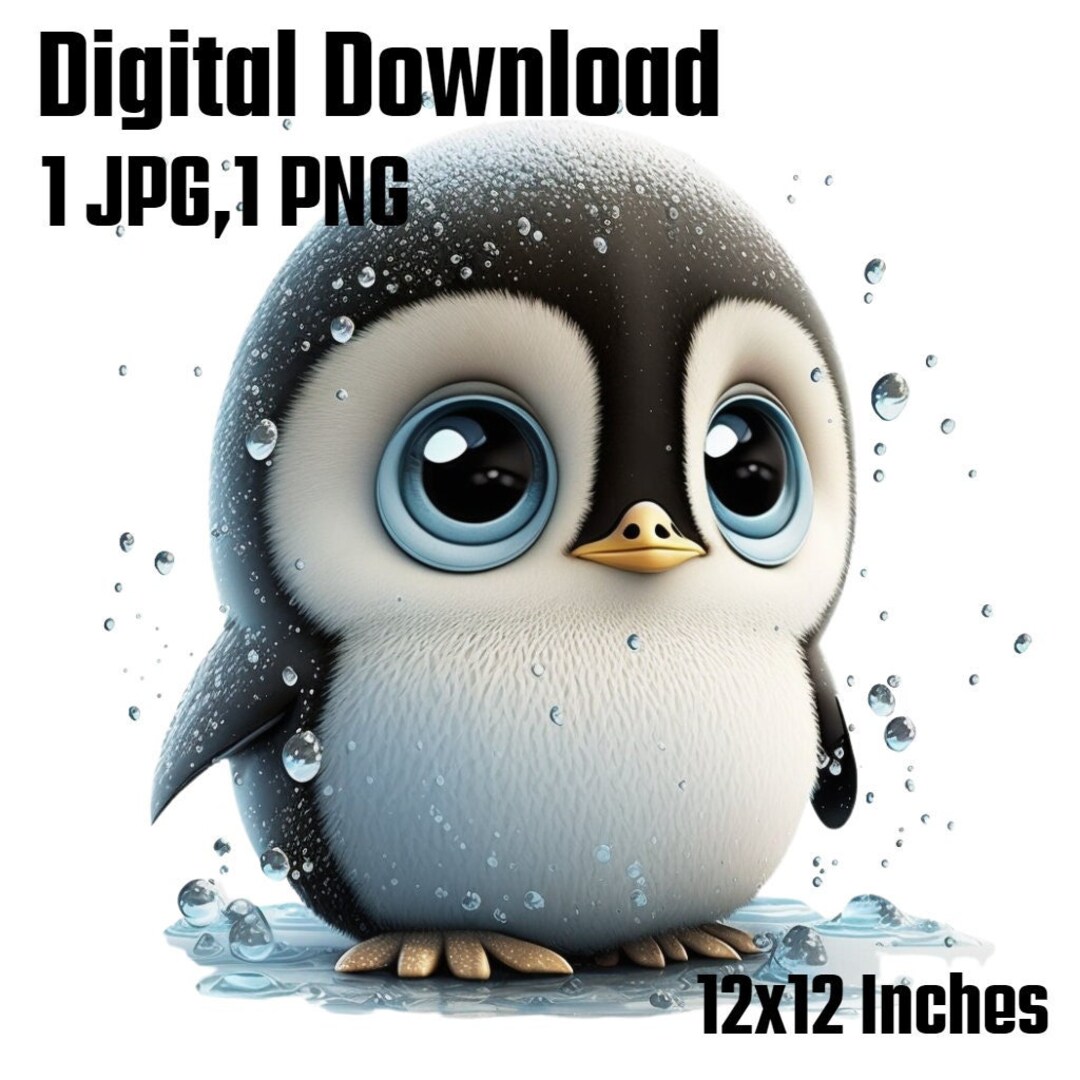 Penguin Clipart Cute Penguin Clipart Sea Creature Digital Files Ocean ...