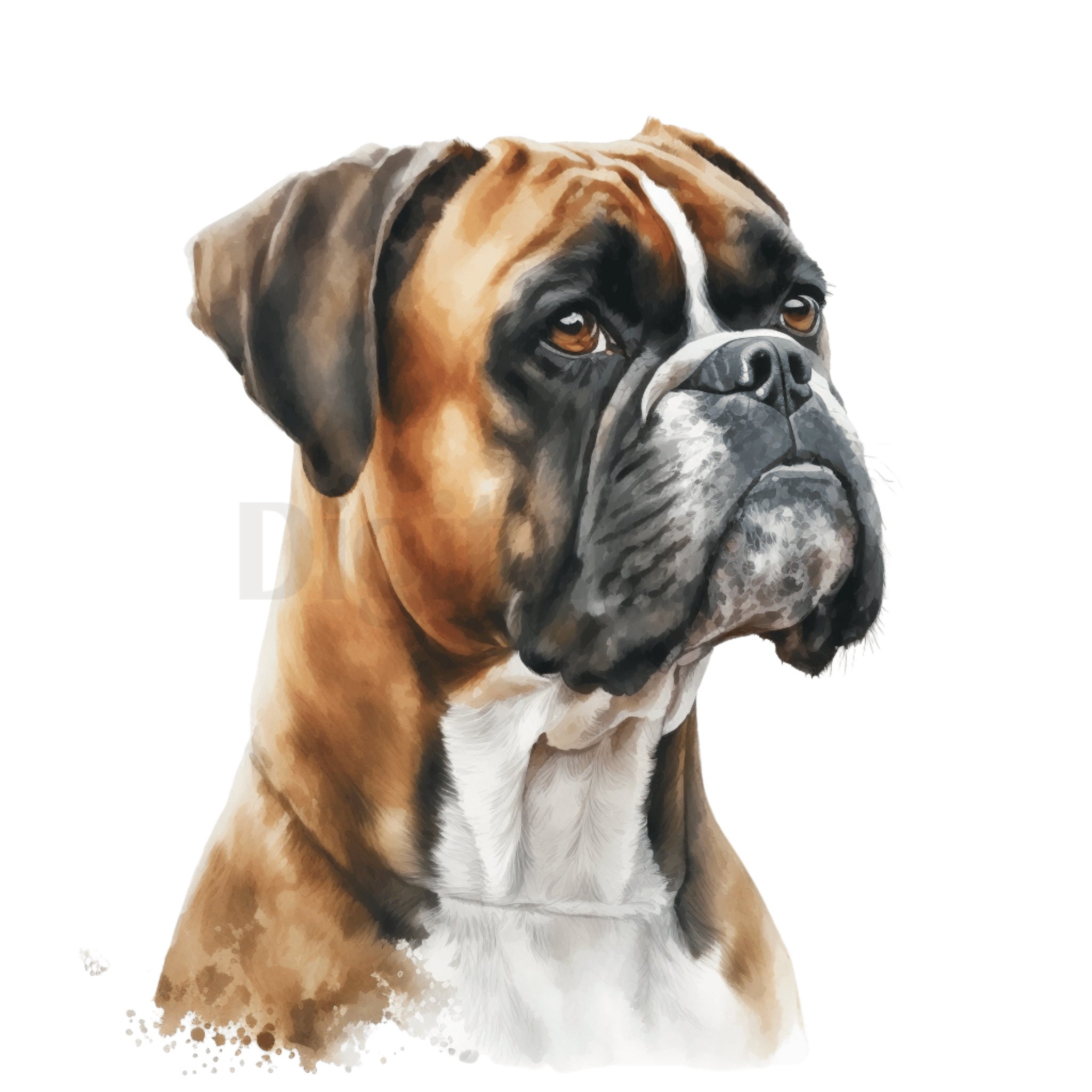 Boxer Dog Clipart 13 Jpgs Boxer Dog Illustration Clipart - Etsy