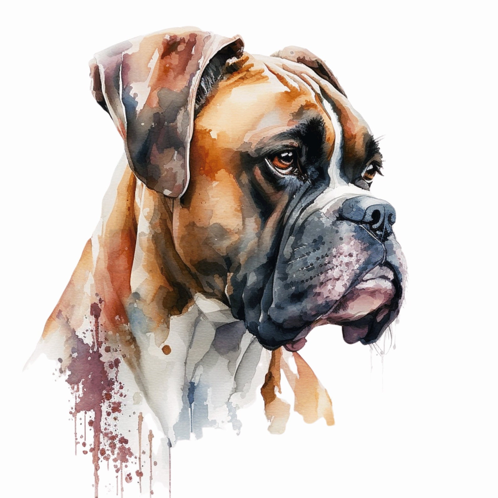 Boxer Dog Clipart 13 Jpgs Boxer Dog Illustration Clipart - Etsy