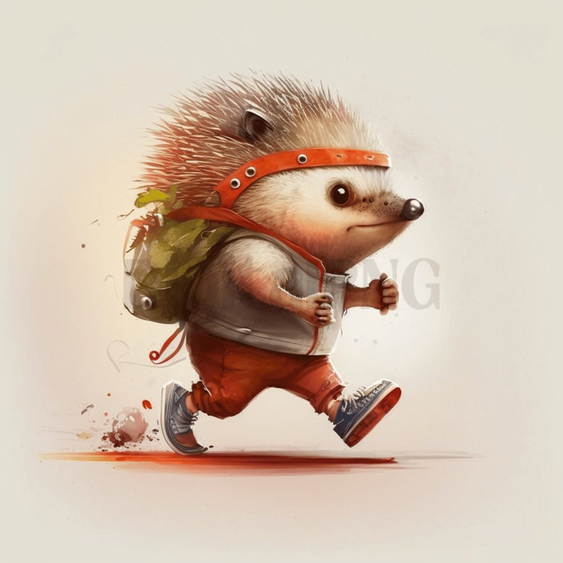 Cute Hedgehog Exercising Clipart Watercolour 12 High Quality - Etsy