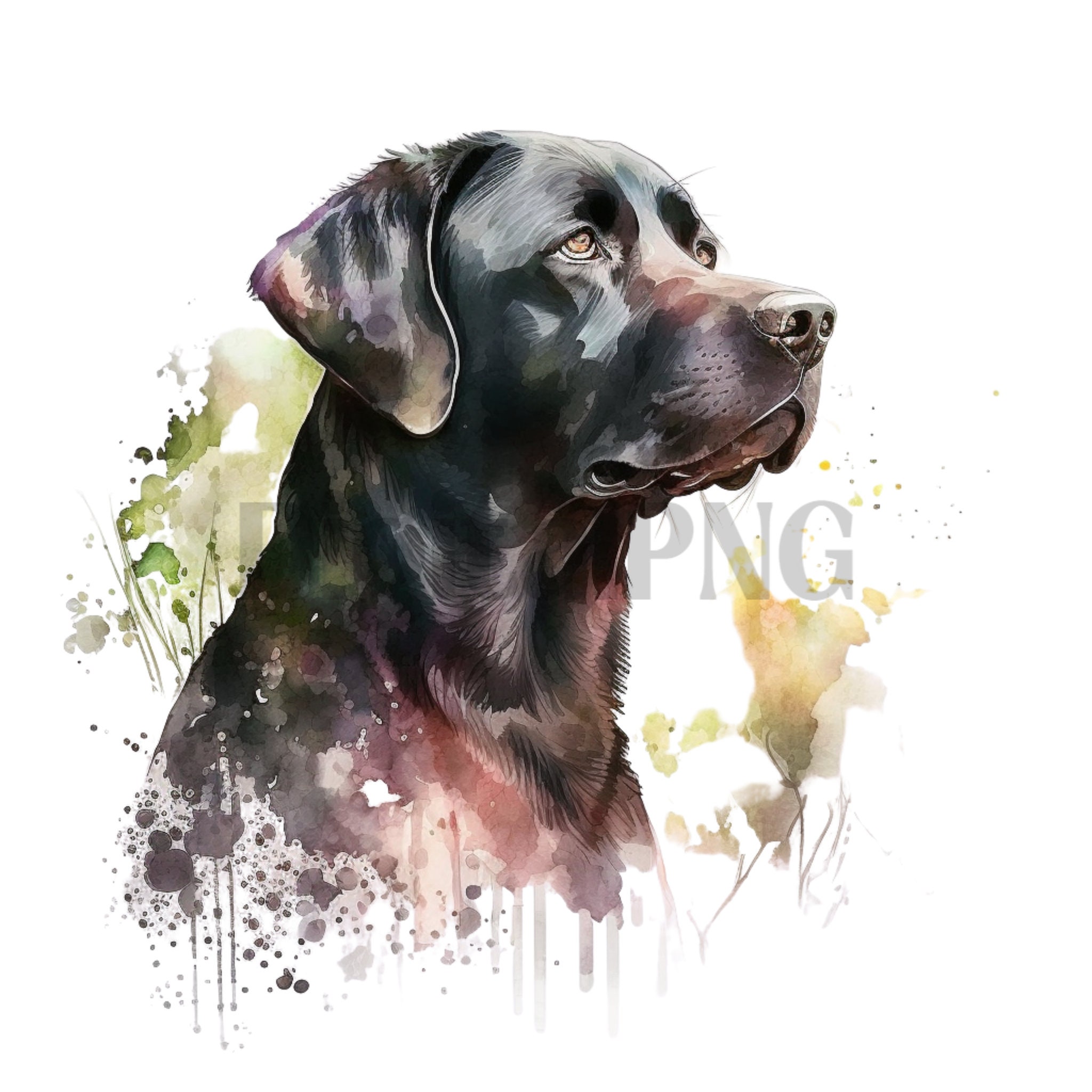 Black Labrador Clip Art Watercolour 12 High Quality PNG - Etsy