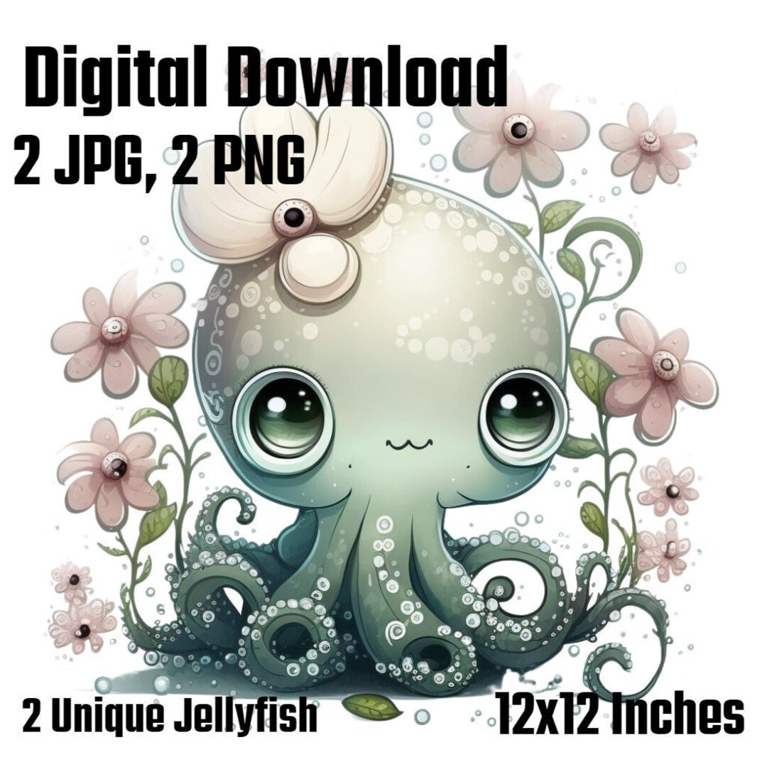 Octopus Clipart Cute Octopus Clipart Sea Creature Digital Files Ocean ...