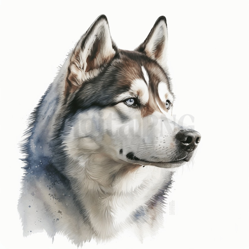 Siberian Husky Clipart 10 Jpgs Siberian Husky Illustration - Etsy